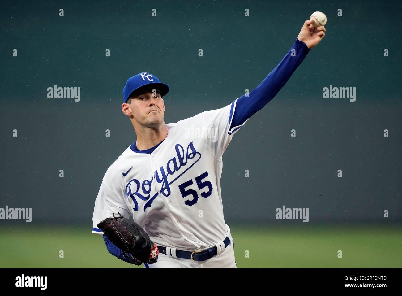 Kansas City Royals starting pitcher Cole Ragans throws during the first ...