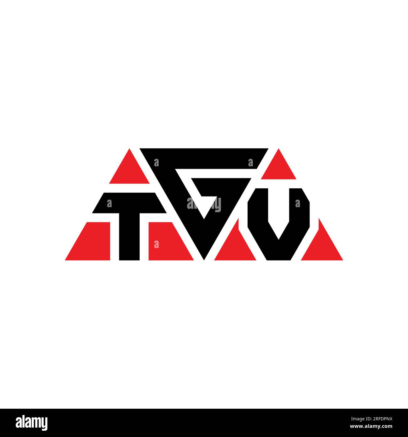 TGV triangle letter logo design with triangle shape. TGV triangle logo ...