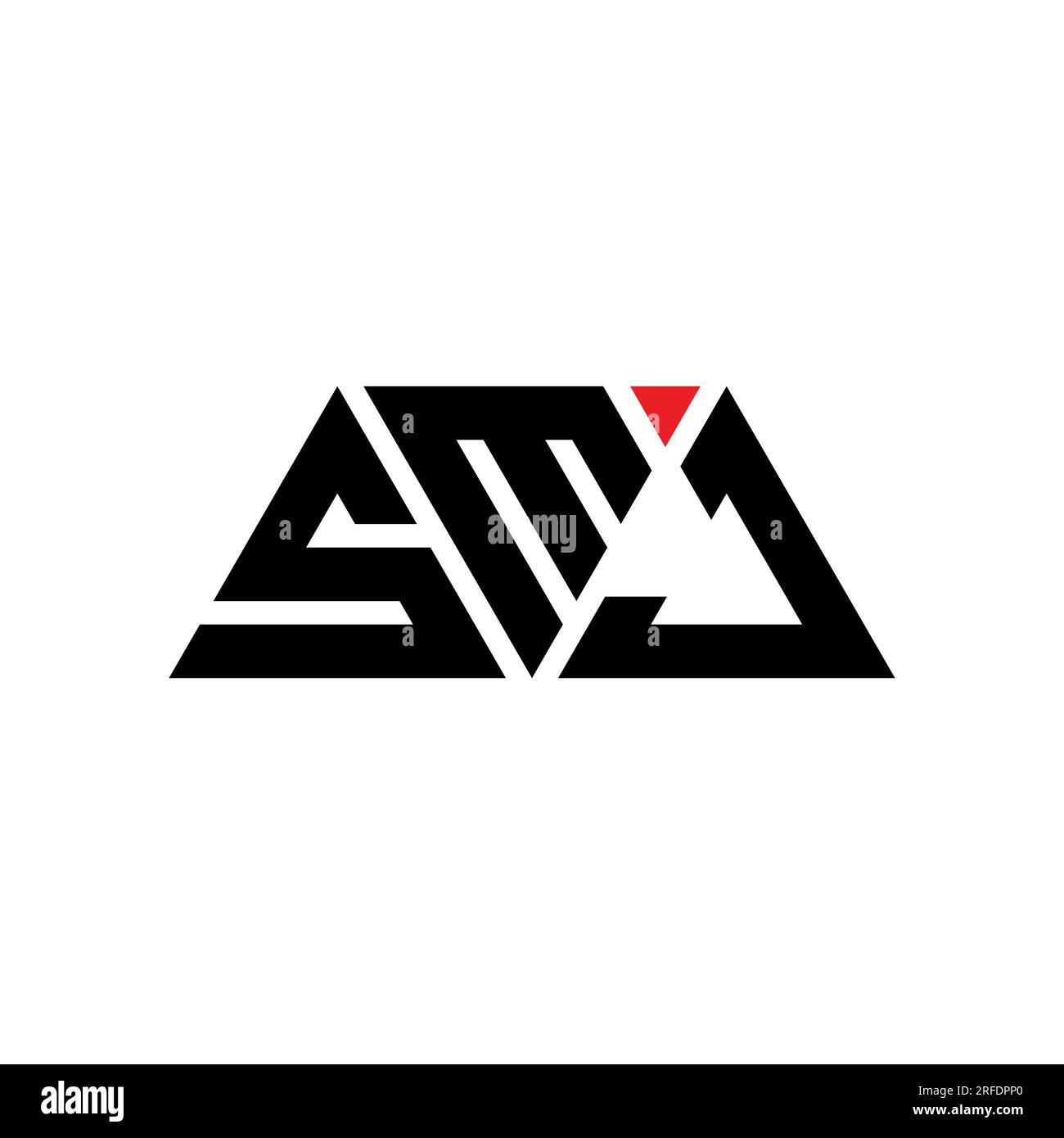 SMJ triangle letter logo design with triangle shape. SMJ triangle logo ...