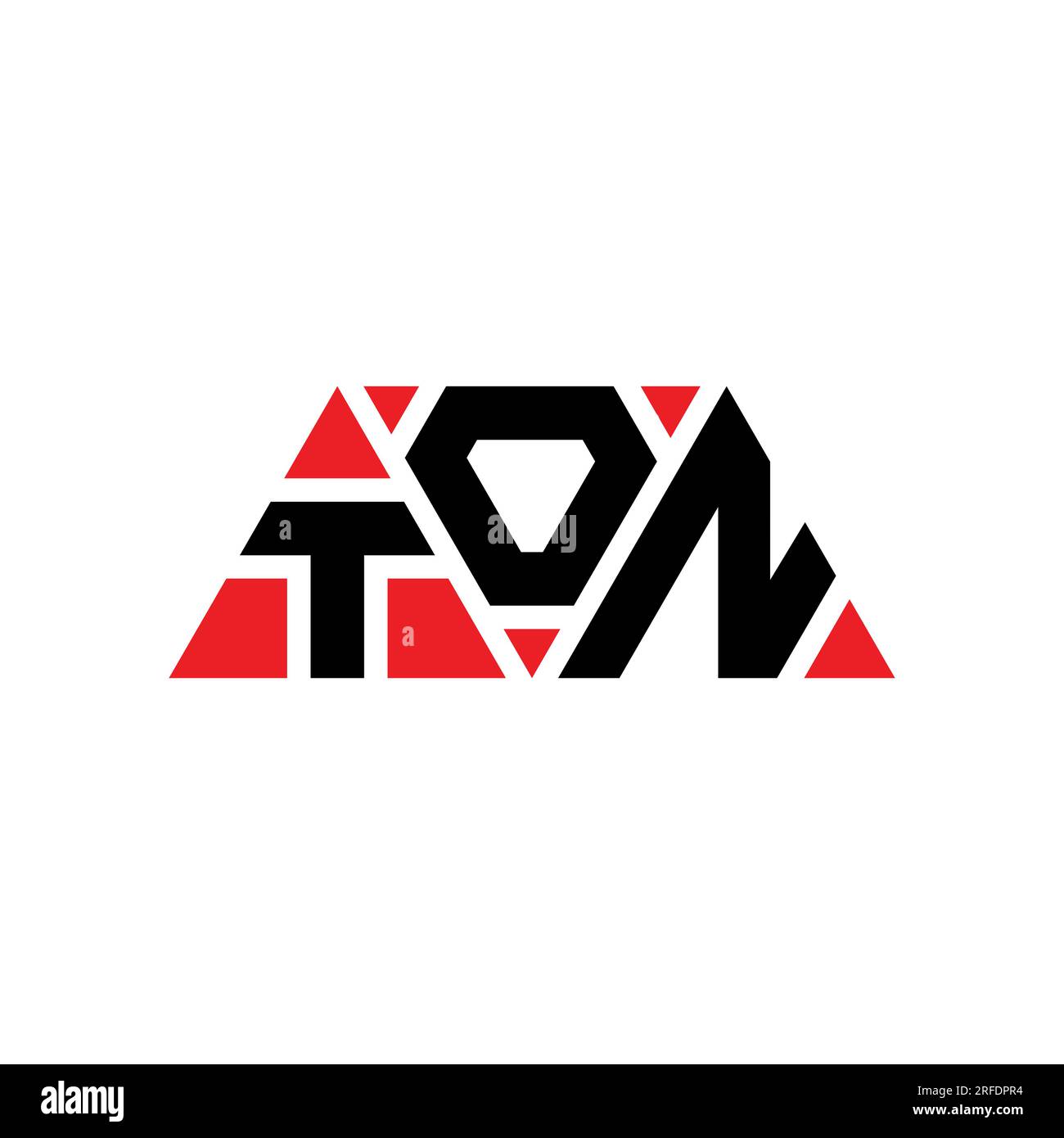 TON triangle letter logo design with triangle shape. TON triangle logo ...