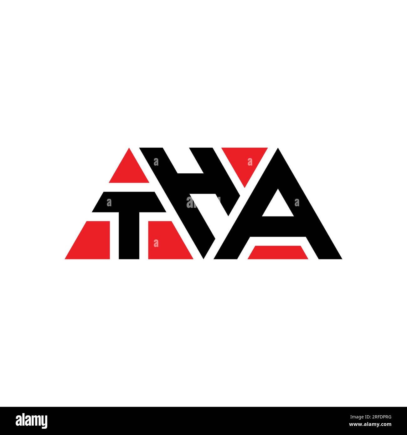 THA triangle letter logo design with triangle shape. THA triangle logo ...