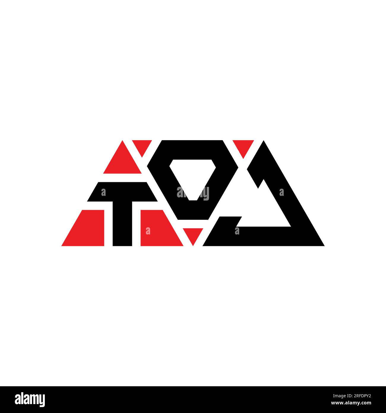 TOJ triangle letter logo design with triangle shape. TOJ triangle logo ...