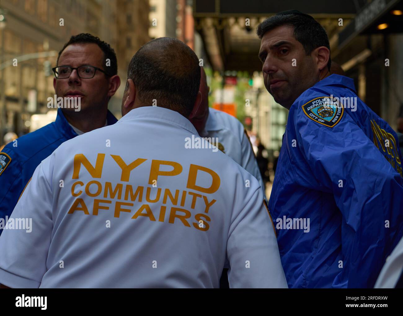 New York, New York, USA. 2nd Aug, 2023. NYPD Community Affairs outside ...