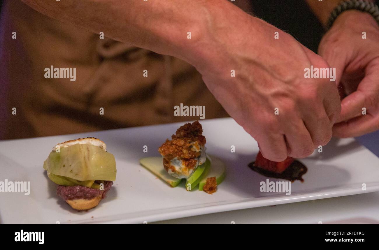 French chef preparing a variety of appetizer Stock Photo - Alamy