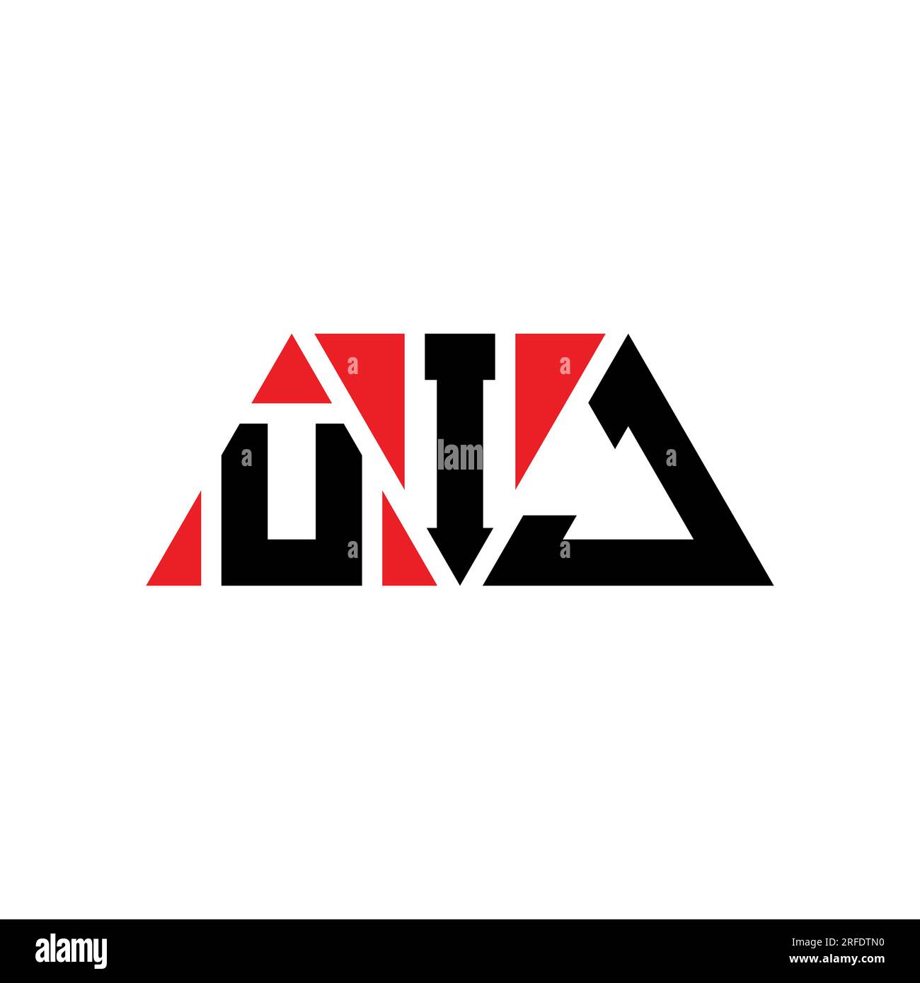 UIJ triangle letter logo design with triangle shape. UIJ triangle logo ...