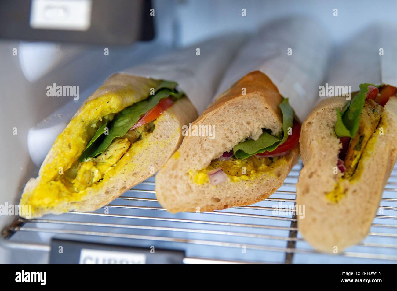 Curried chicken sandwich made for lunch Stock Photo - Alamy