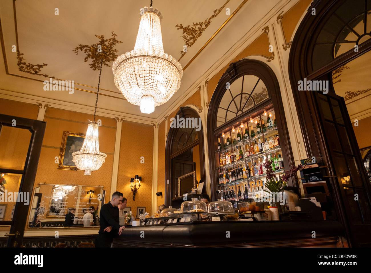Interior of the Artists cafe. Budapest, Hungary Stock Photo - Alamy