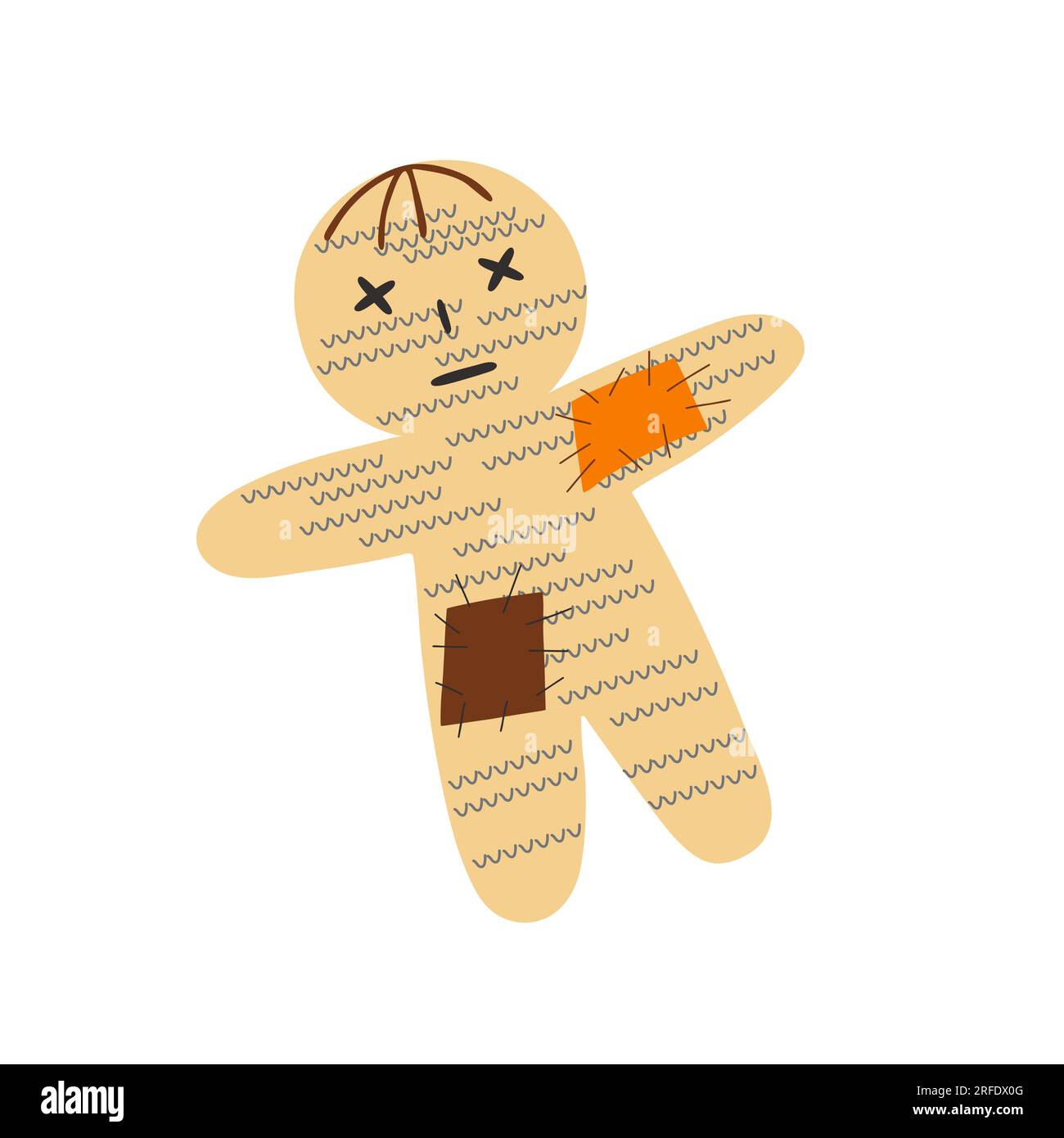 Voodoo doll hand drawn simple vector illustration, fictional scary ...