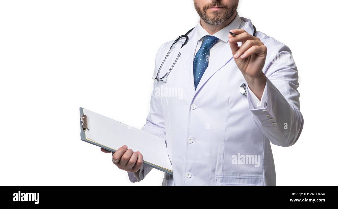internist with anamnesis in studio, cropped view. internist with ...