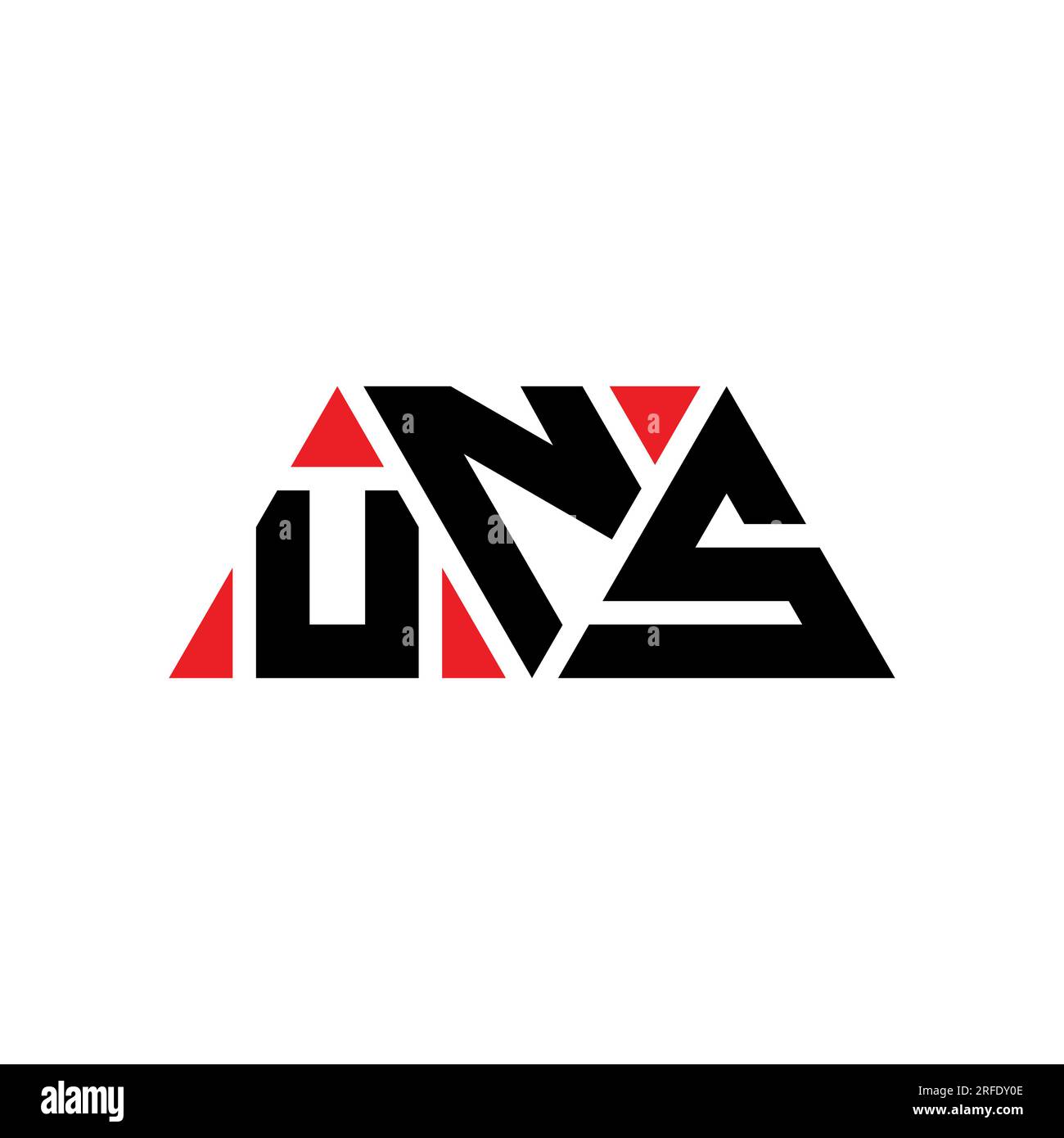 UNS triangle letter logo design with triangle shape. UNS triangle logo ...