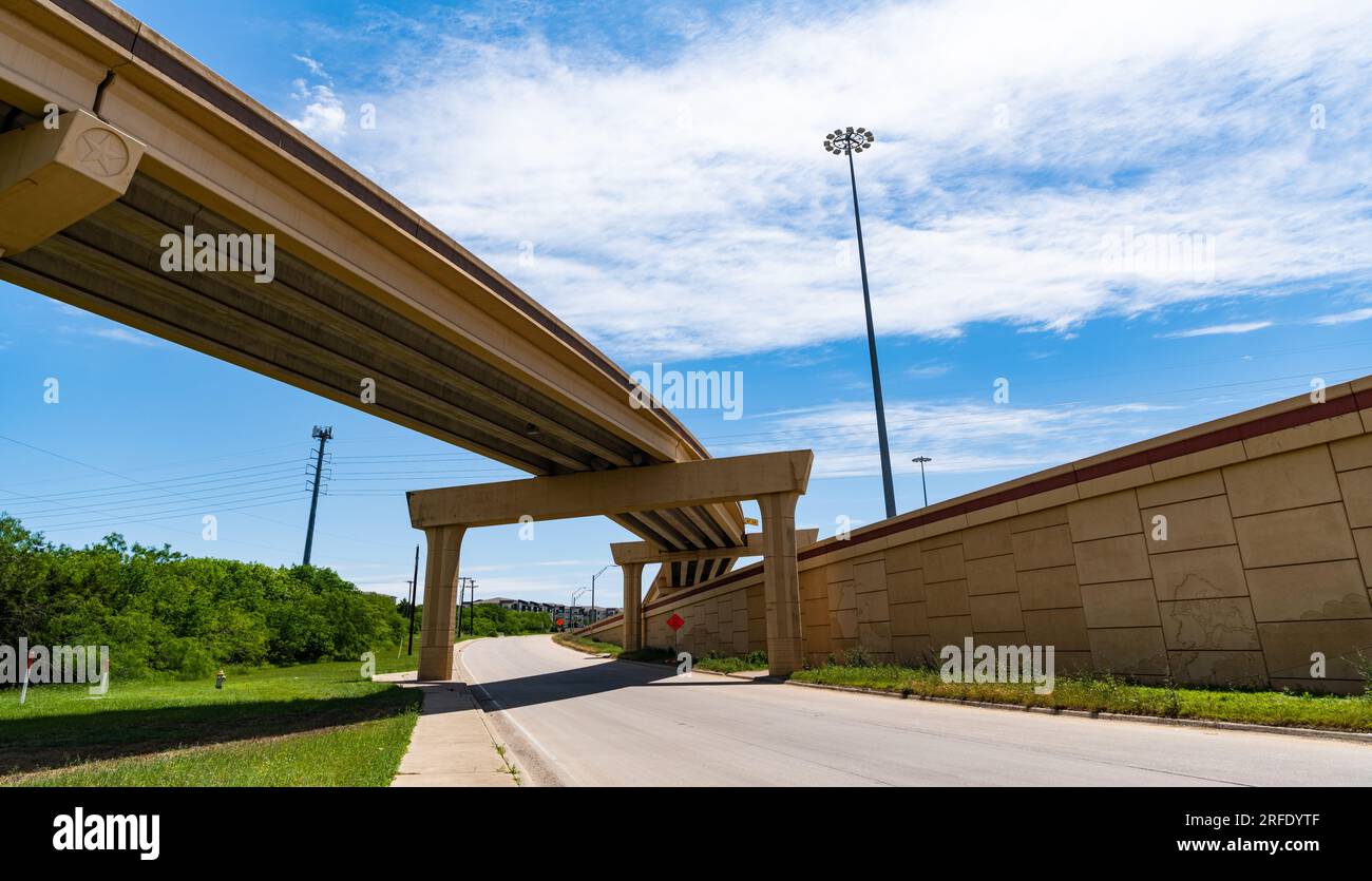 overpass structure of bridge. structural roadway. road junction ...