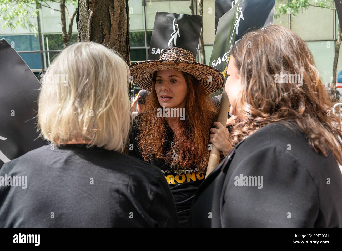 New York, USA. 02nd Aug, 2023. Deborah Messing joined picket line of ...