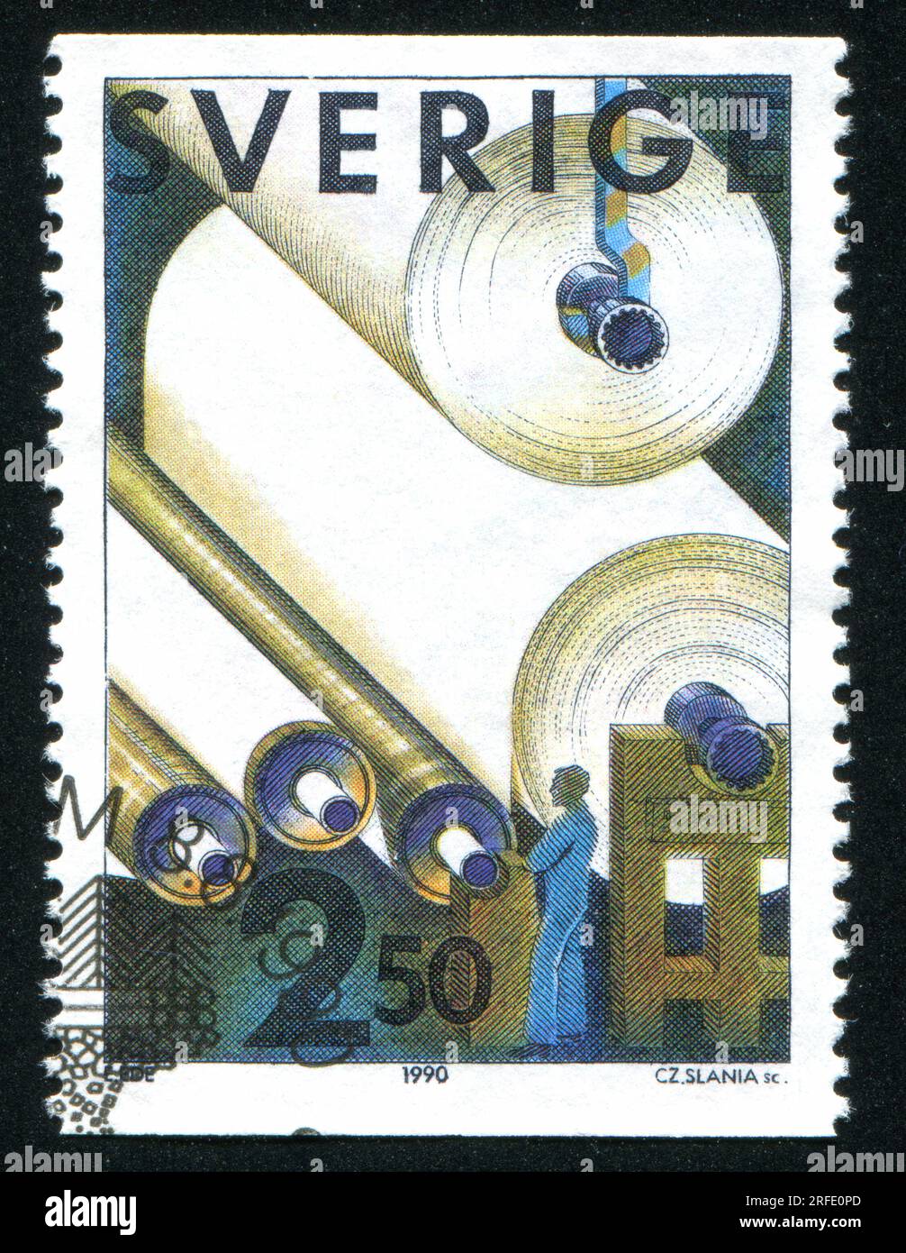 SWEDEN - CIRCA 1990: stamp printed by Sweden, shows Modern paper ...