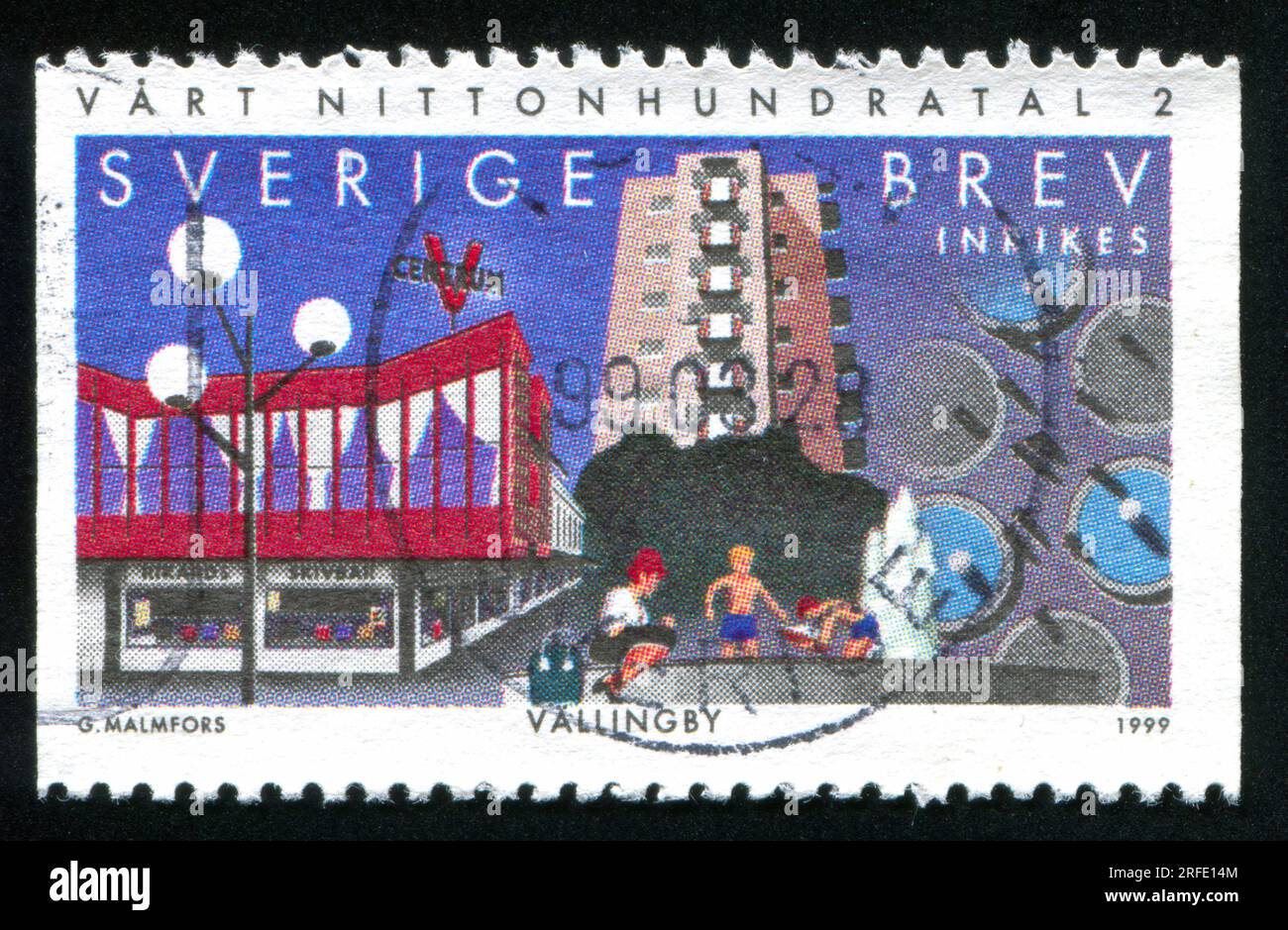 SWEDEN - CIRCA 1999: stamp printed by Sweden, shows Vallingby Centre ...