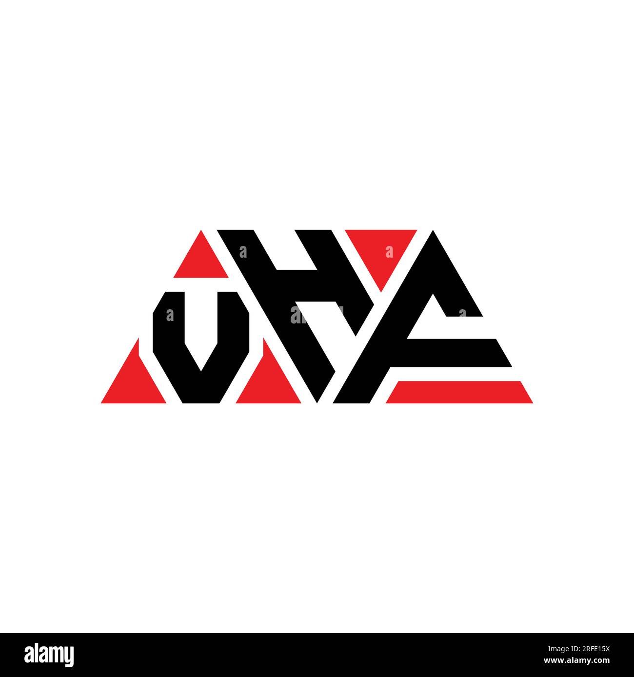 VHF triangle letter logo design with triangle shape. VHF triangle logo ...