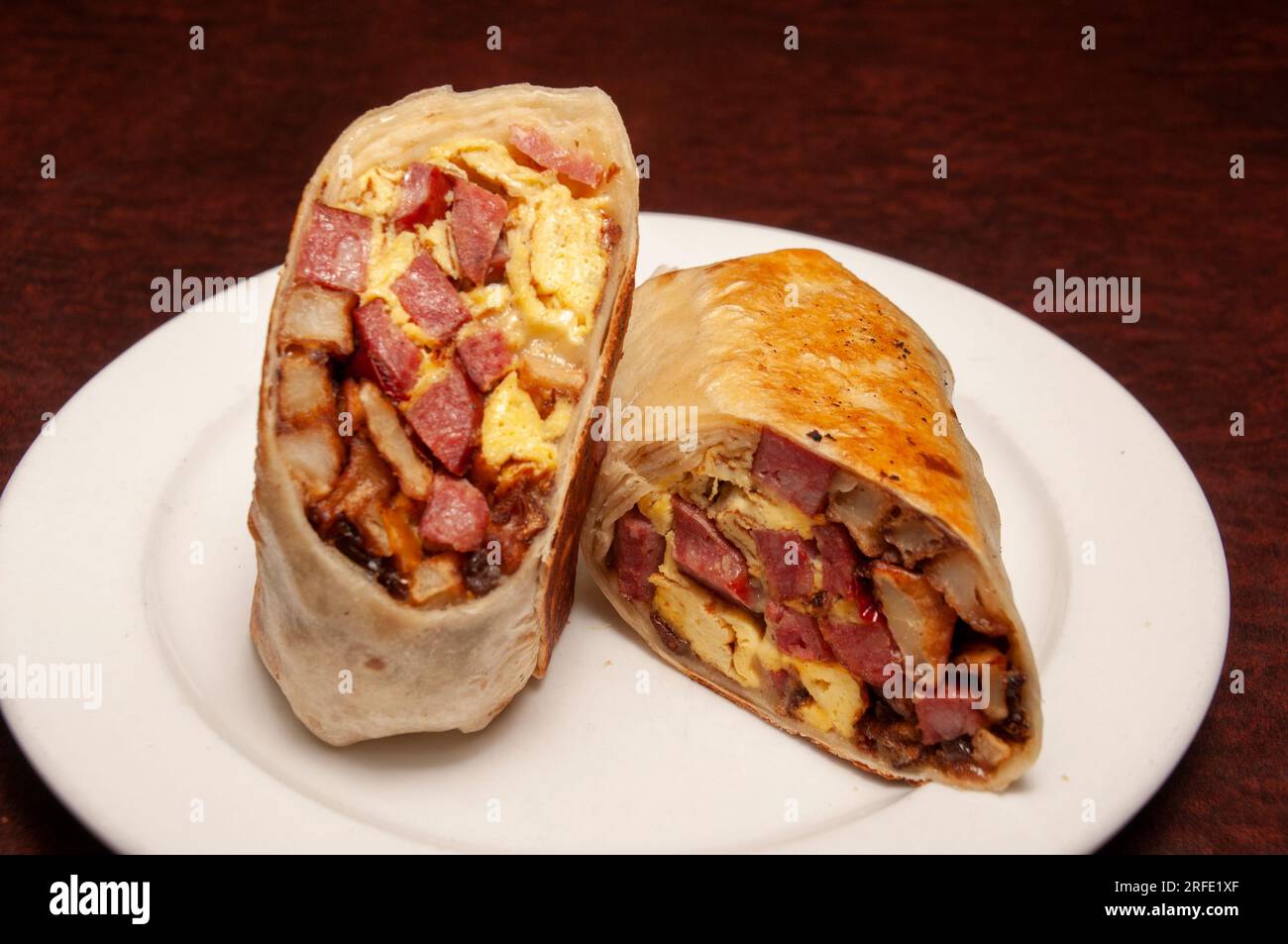 Authentic tex mex cuisine food known as the breakfast buritto Stock ...