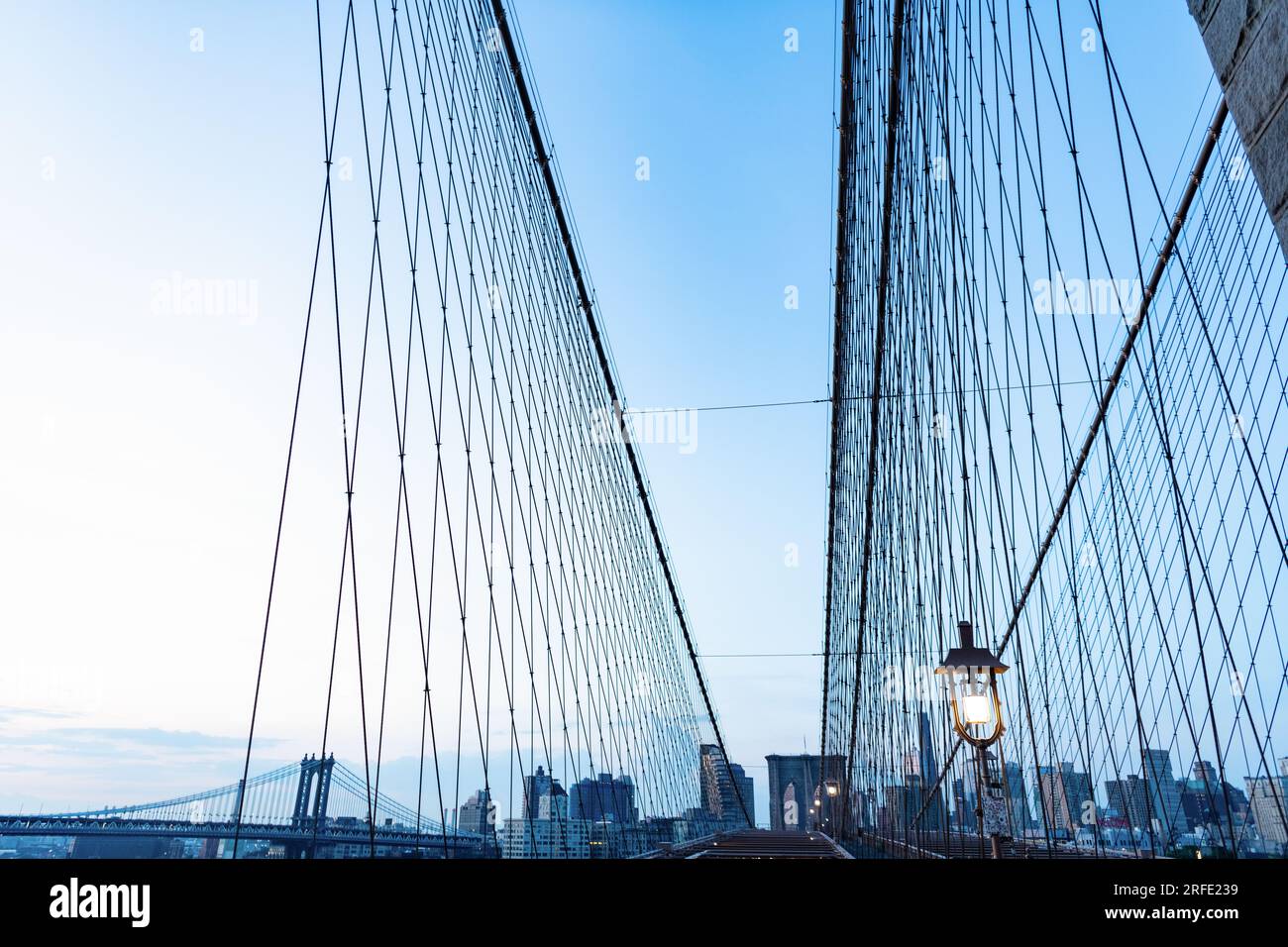 architecture of metropolis city. brooklyn bridge. new york city ...