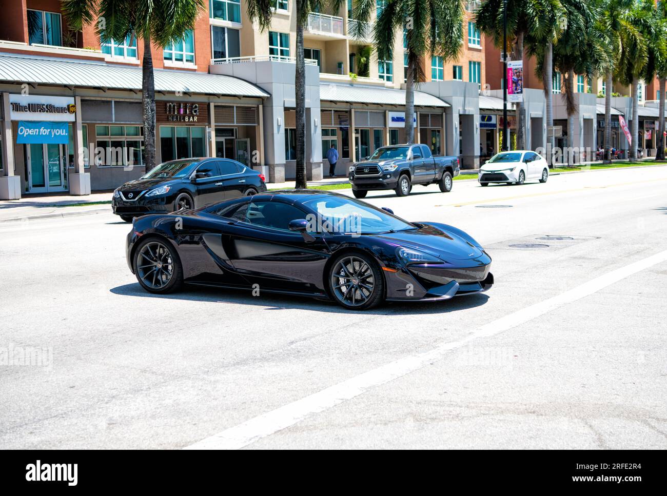 Miami Beach, Florida USA - April 15, 2021: mclaren exclusive 570GT MSO ...