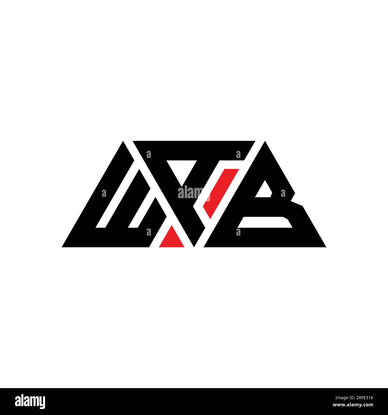 WAB triangle letter logo design with triangle shape. WAB triangle logo ...