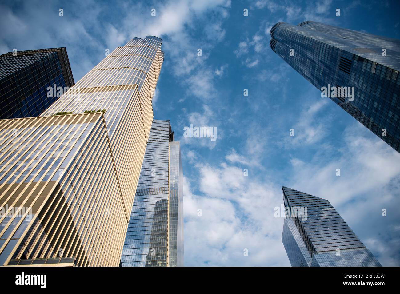 new york downtown architecture. perspective city skyscraper. modern ...