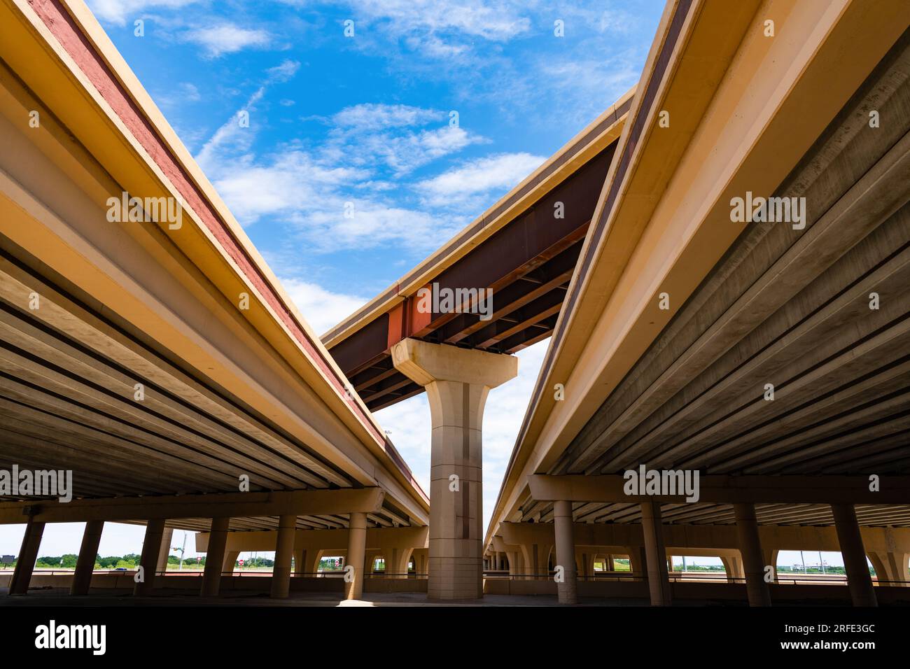overpass structure of bridge. structural roadway. road junction ...