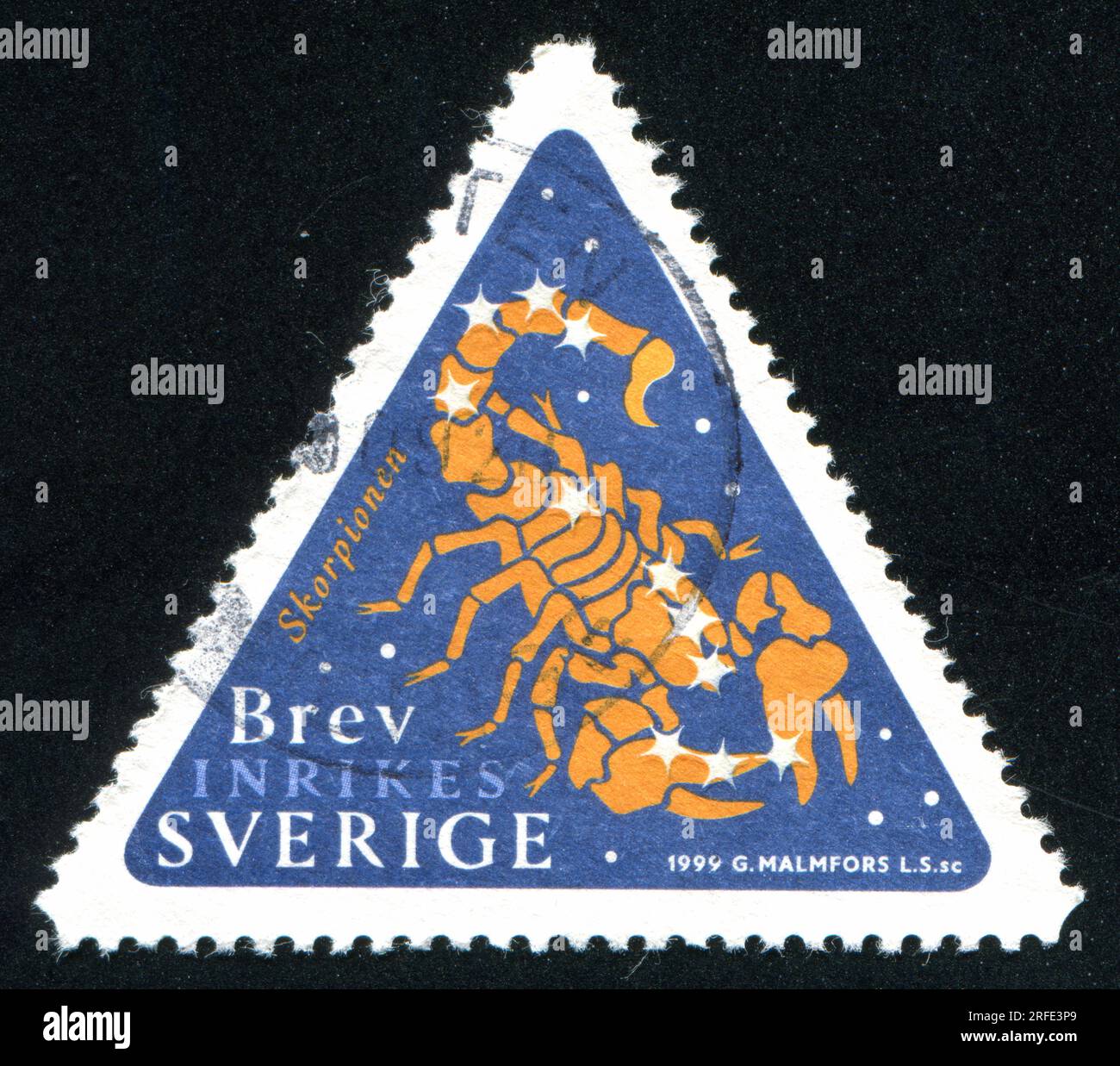 SWEDEN - CIRCA 1999: stamp printed by Sweden, shows Scorpio, circa 1999 ...