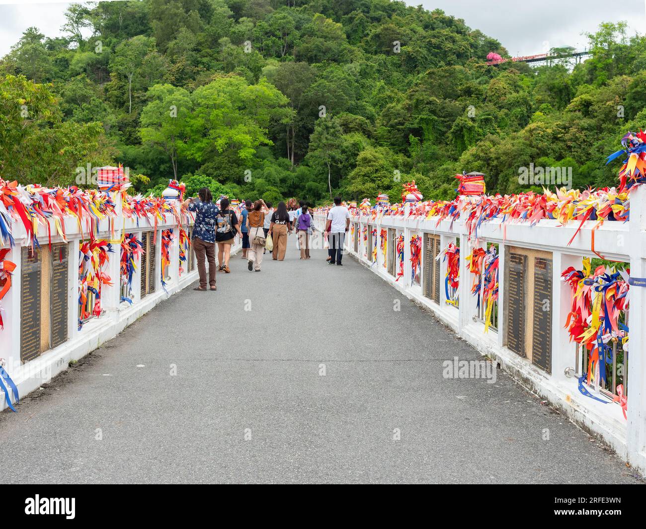 Tourists at Wat Khao Tabaek in Siracha, Chonburi Province, Thailand ...