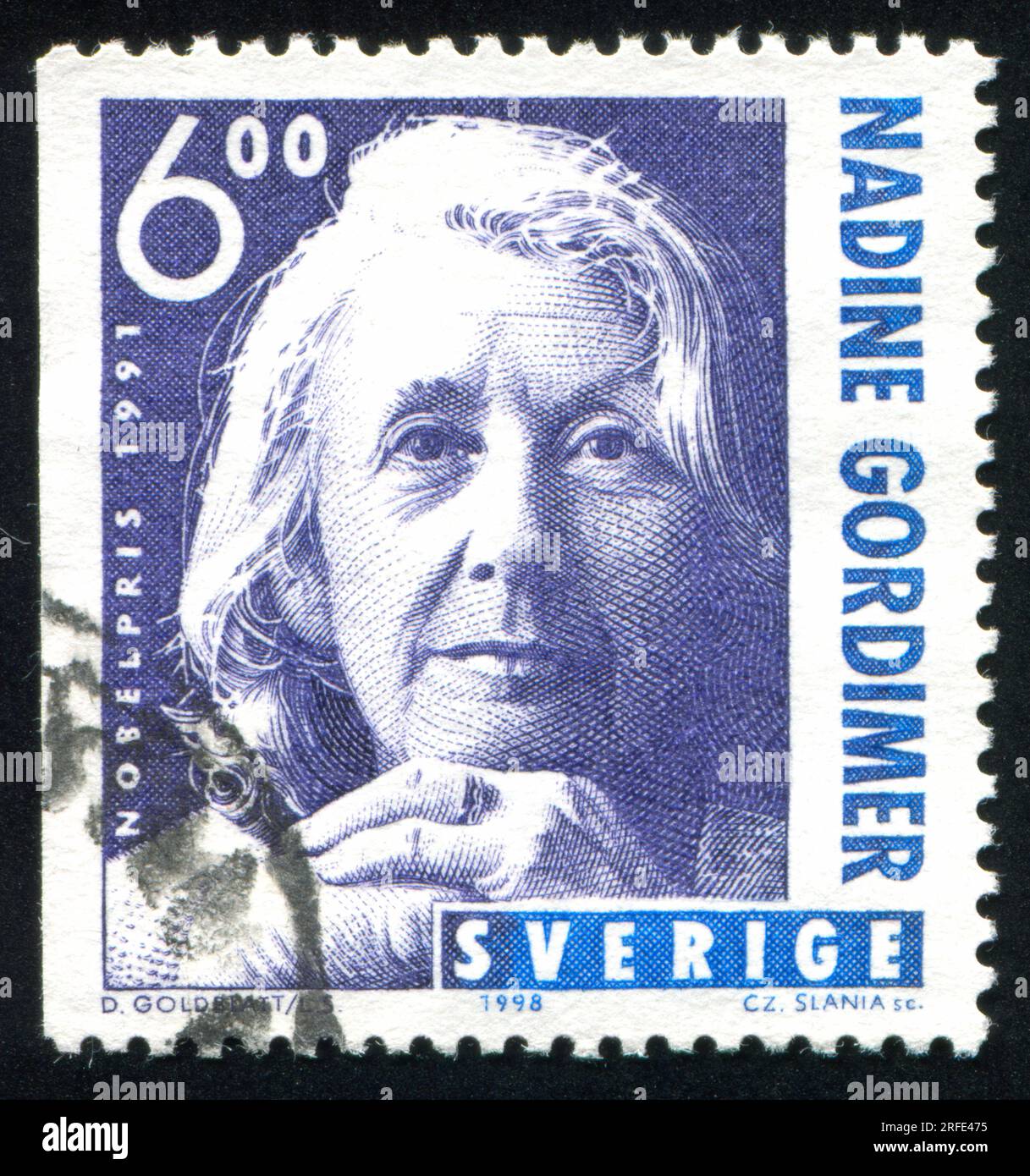 SWEDEN - CIRCA 1998: stamp printed by Sweden, shows Nadine Gordimer ...