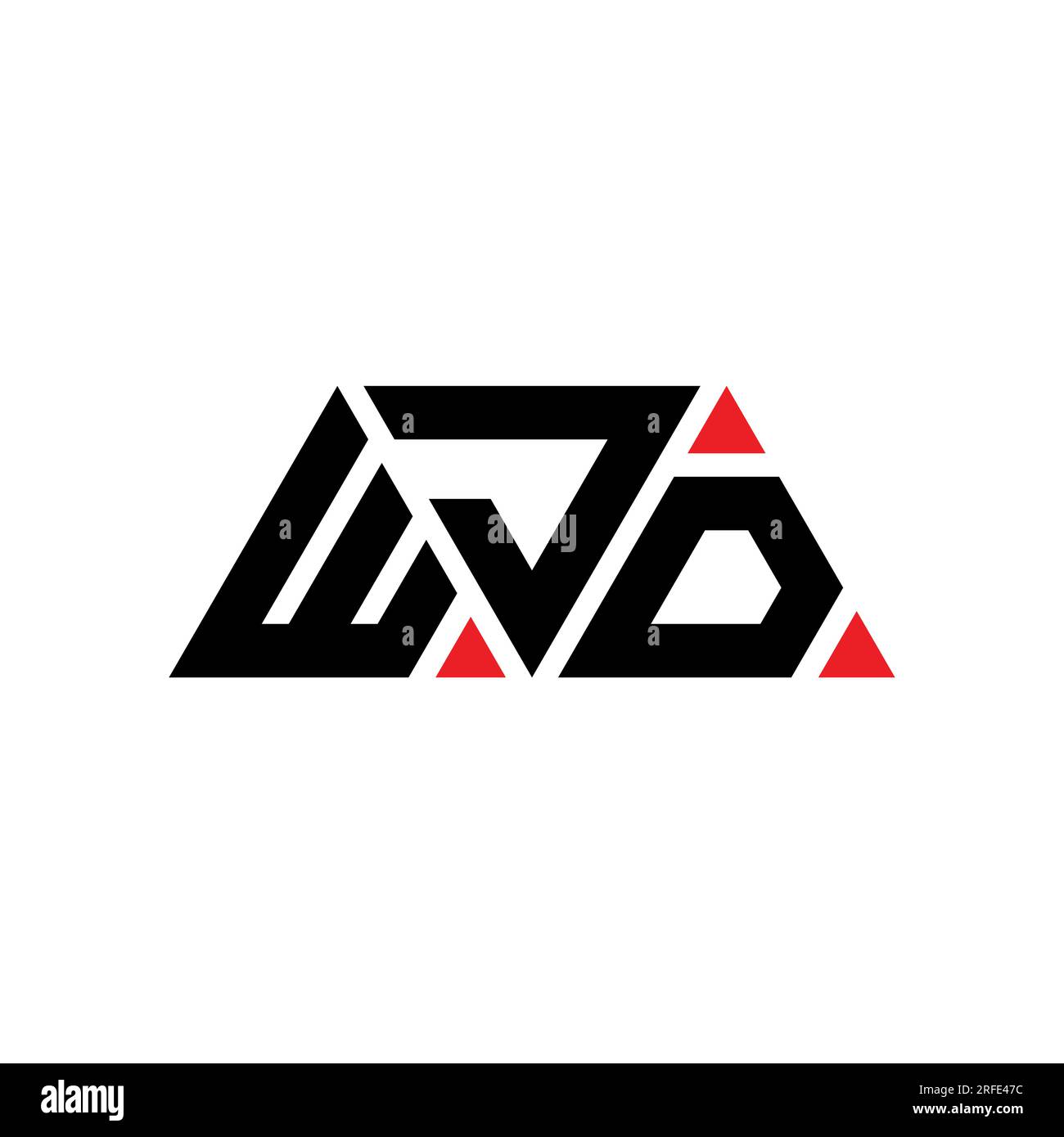 WJD triangle letter logo design with triangle shape. WJD triangle logo ...