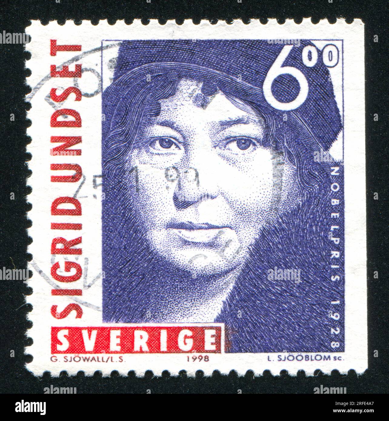 SWEDEN - CIRCA 1998: stamp printed by Sweden, shows Sigrid Undset ...