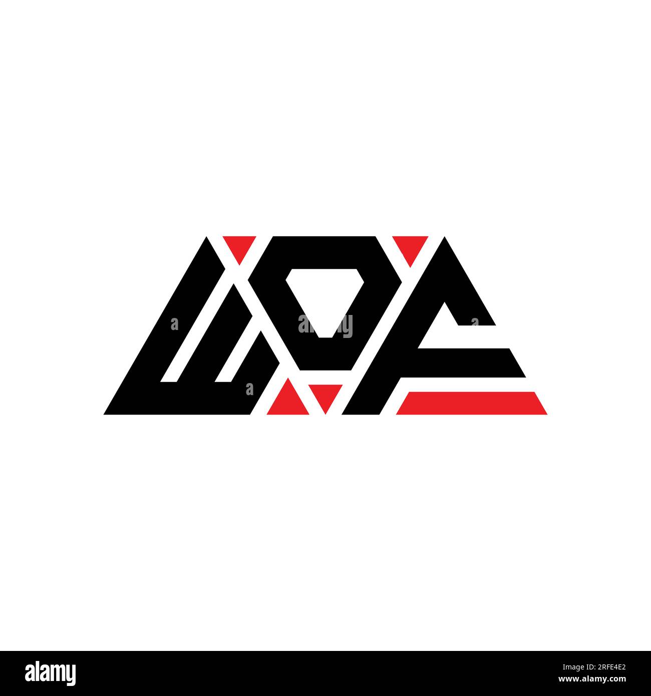 WOF triangle letter logo design with triangle shape. WOF triangle logo ...
