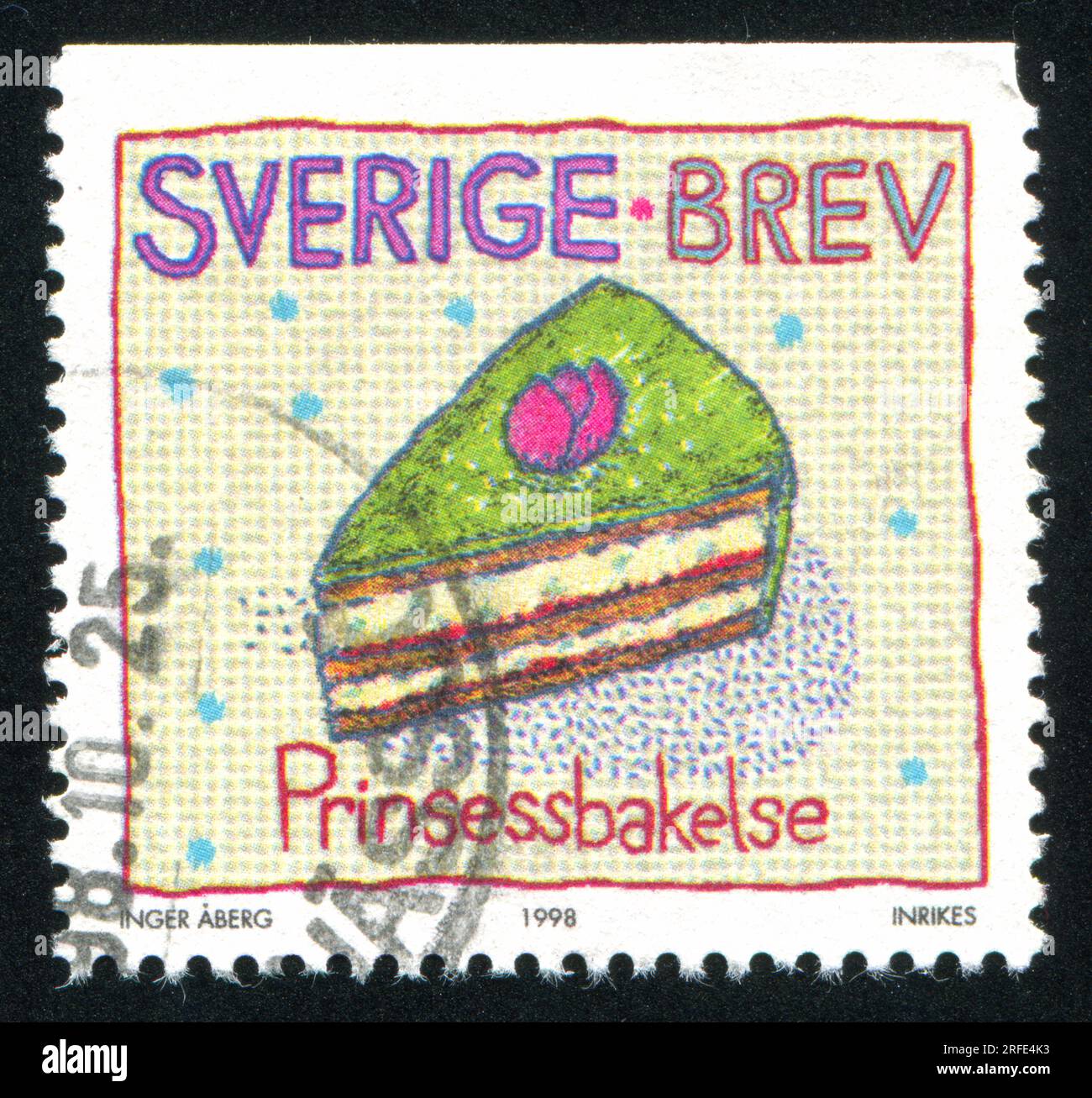 SWEDEN - CIRCA 1998: stamp printed by Sweden, shows Princess cake ...