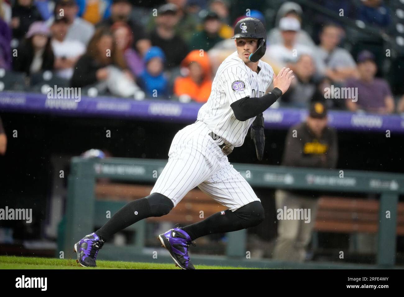 Colorado Rockies center fielder Brenton Doyle (9) in the second inning ...
