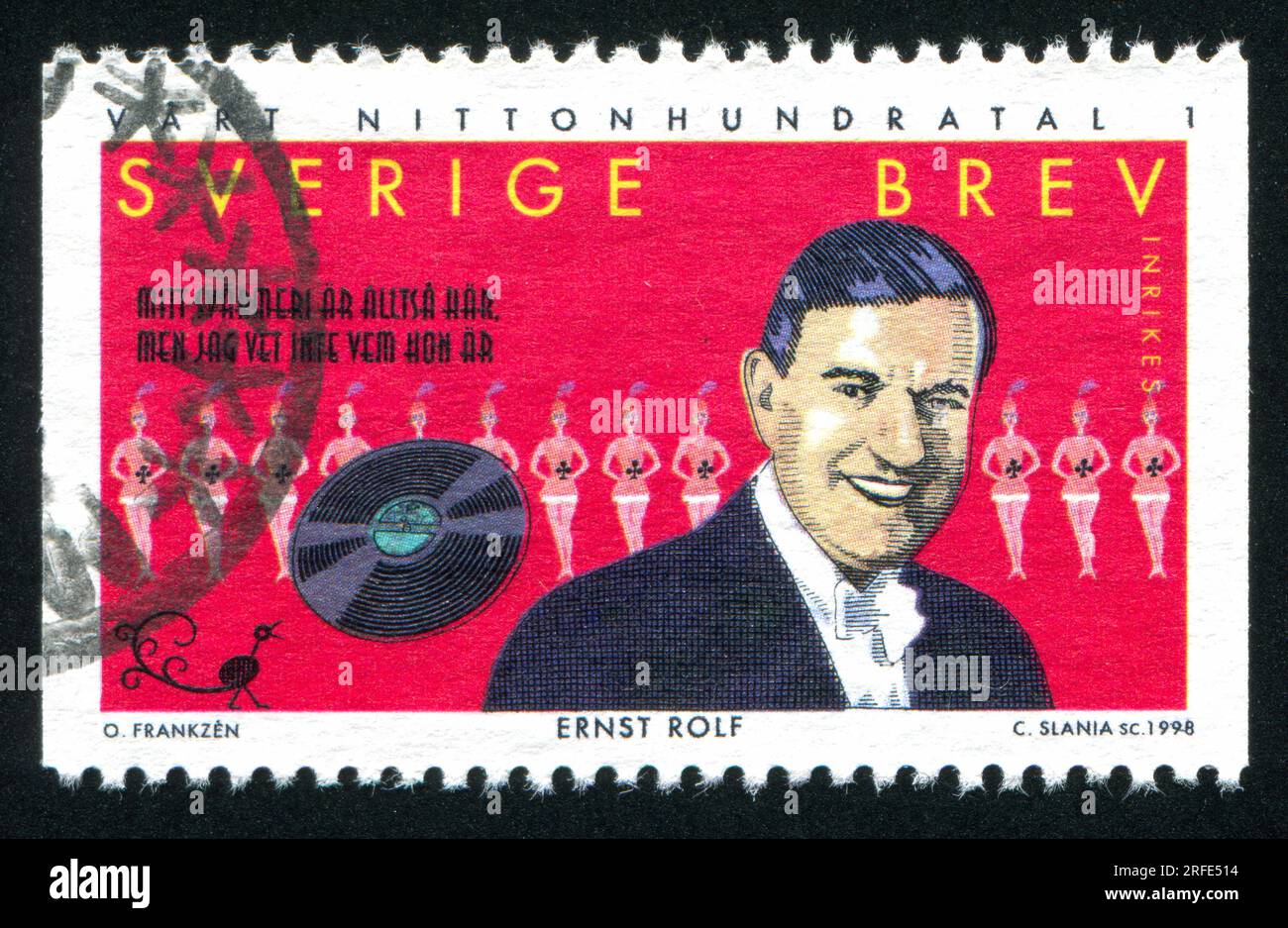 SWEDEN - CIRCA 1998: stamp printed by Sweden, shows Ernst Rolf ...