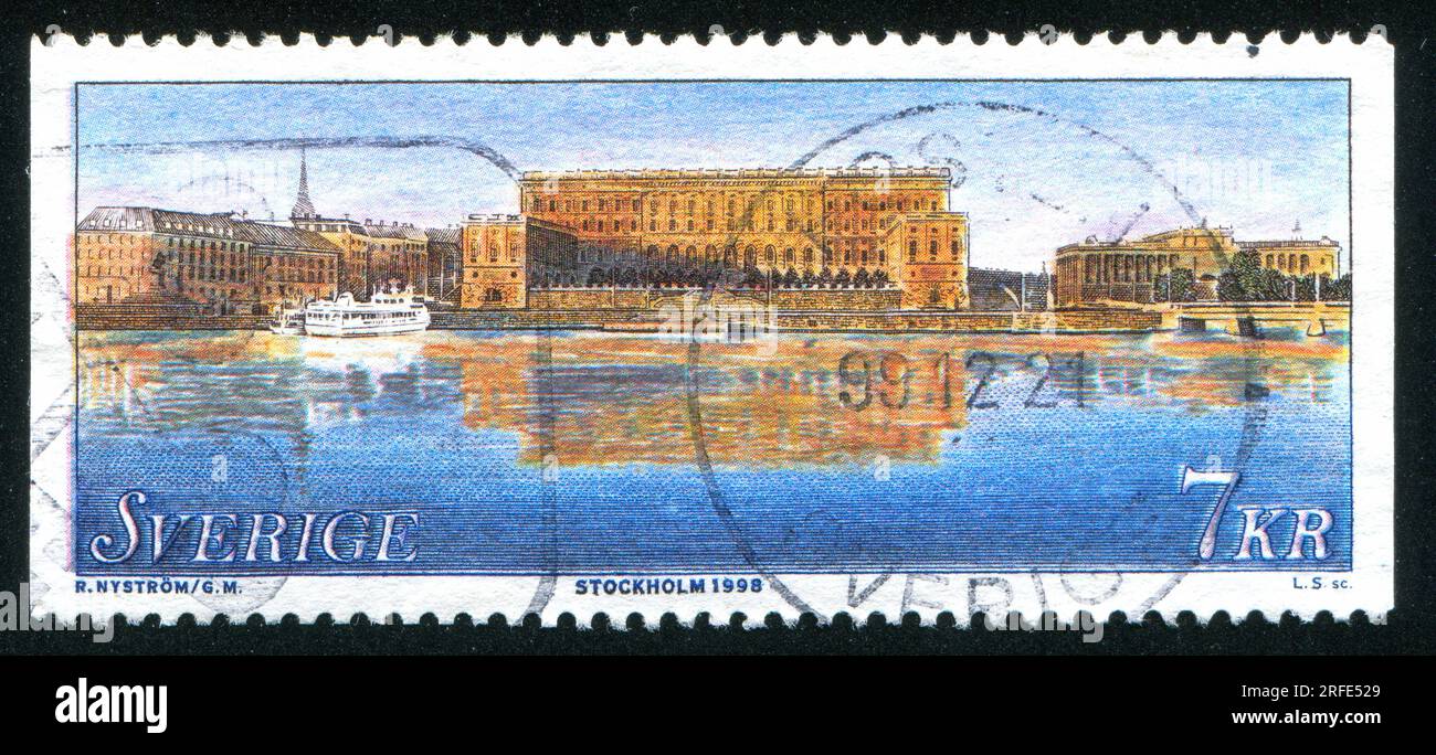 SWEDEN - CIRCA 1998: stamp printed by Sweden, shows Stockholm Palace ...