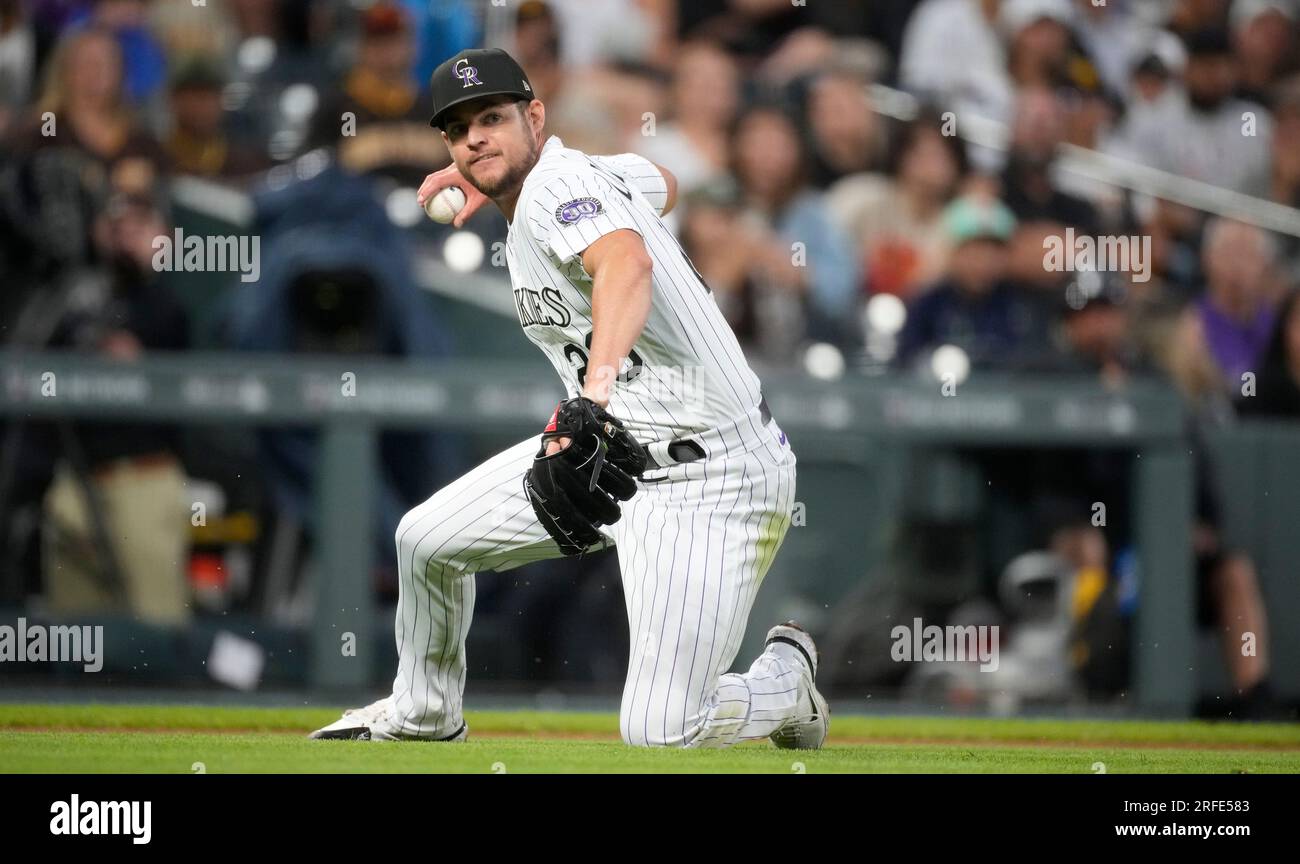 Colorado Rockies relief pitcher Peter Lambert (20) in the fifth inning ...