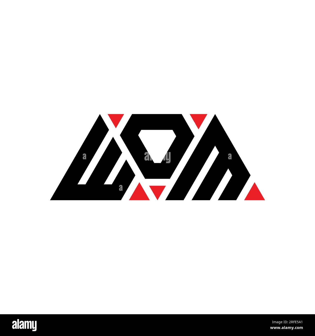 WOM triangle letter logo design with triangle shape. WOM triangle logo ...