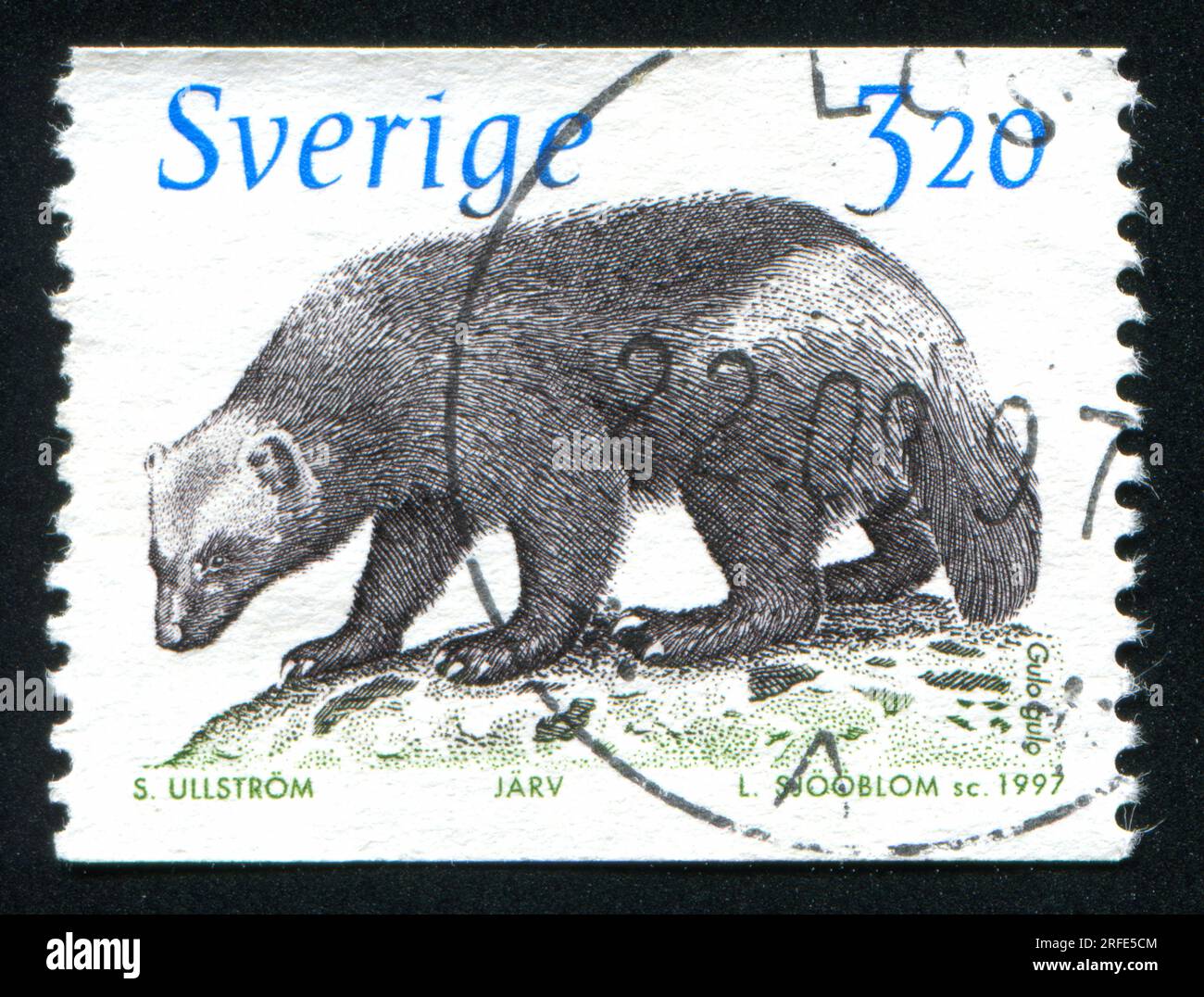 SWEDEN - CIRCA 1997: stamp printed by Sweden, shows Wolverine, circa ...
