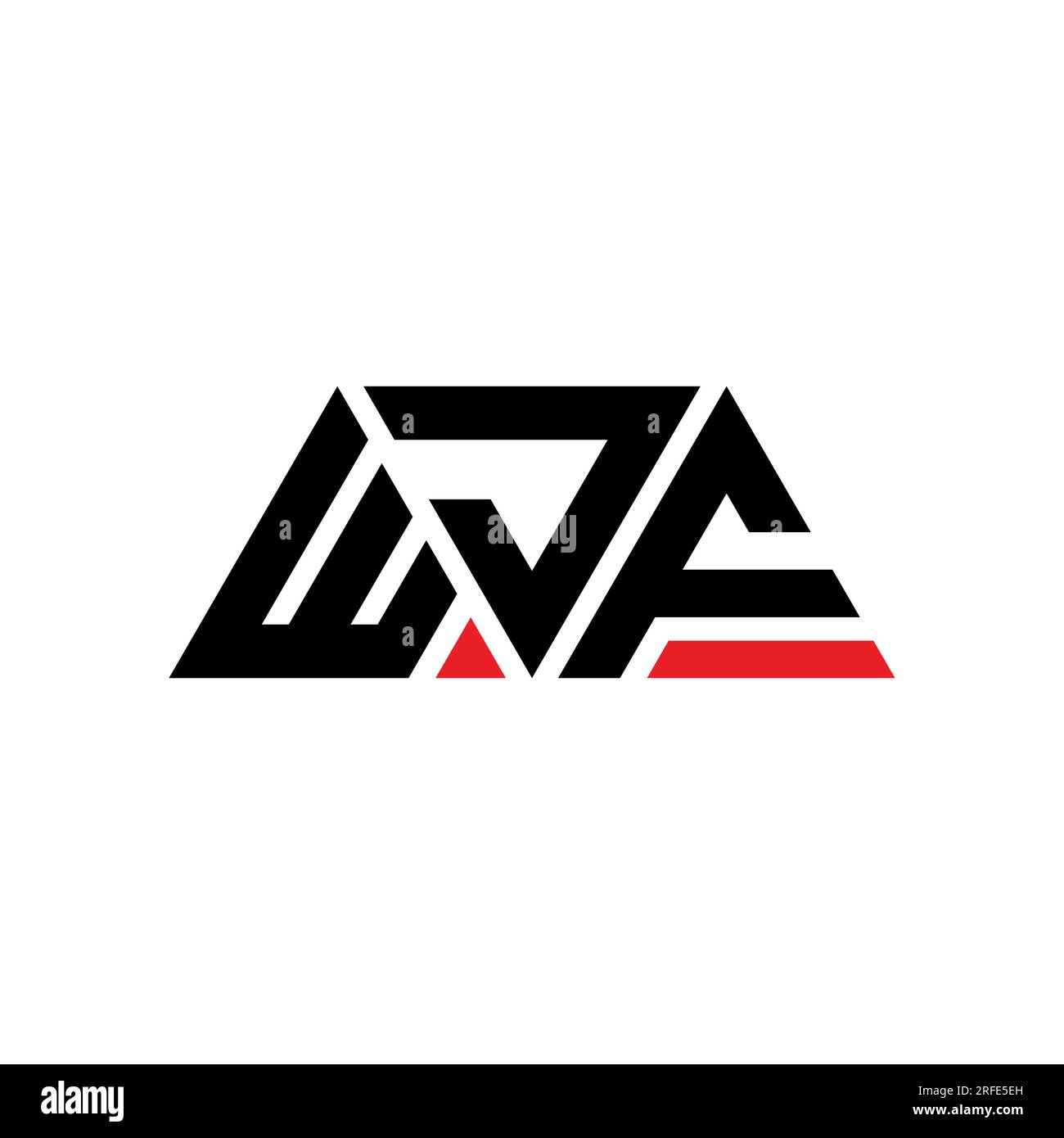 WJF triangle letter logo design with triangle shape. WJF triangle logo ...