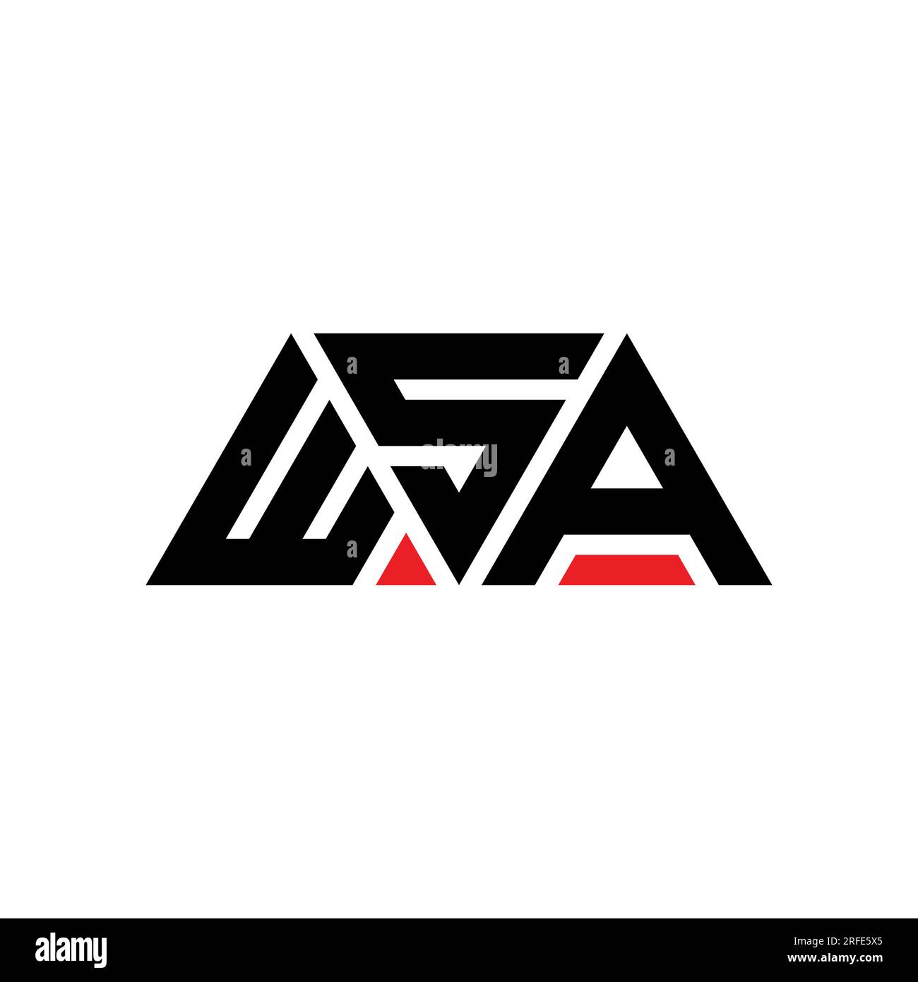 WSA triangle letter logo design with triangle shape. WSA triangle logo ...