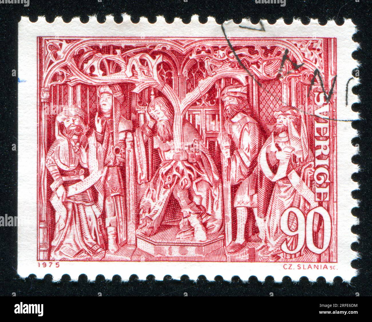 SWEDEN - CIRCA 1975: stamp printed by Sweden, shows Jesse at Foot of ...