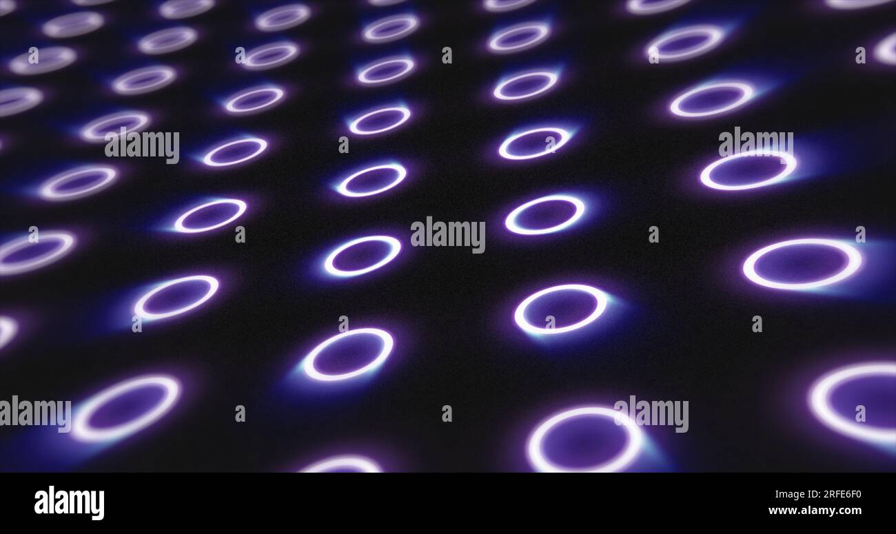 Abstract purple pattern of glowing geometric circles loop futuristic hi ...