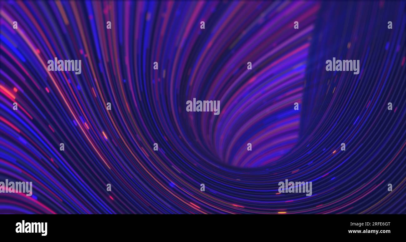 Abstract energy purple swirling curved lines of glowing magical streaks ...