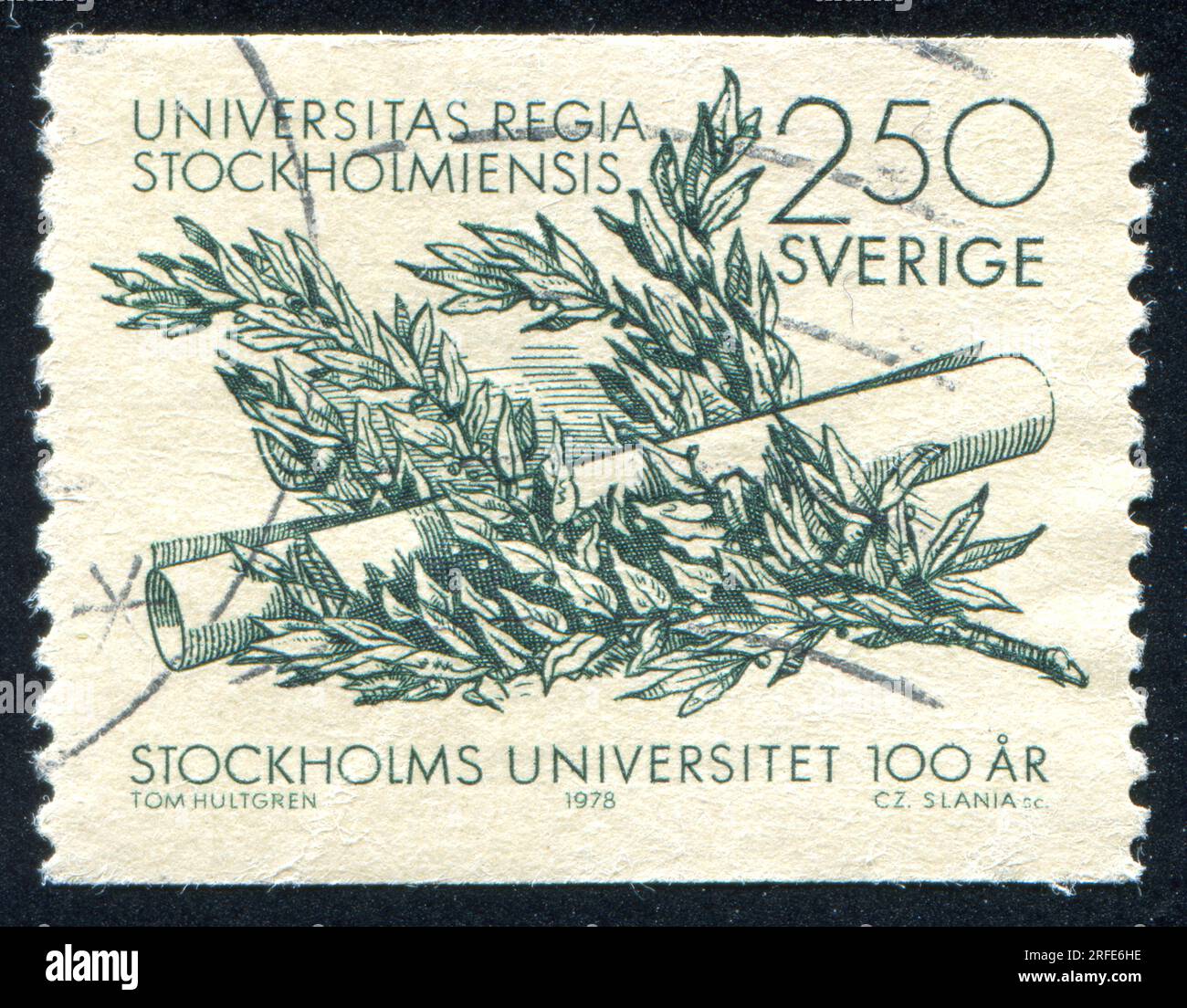 SWEDEN - CIRCA 1978: stamp printed by Sweden, shows Laurel and Scroll ...