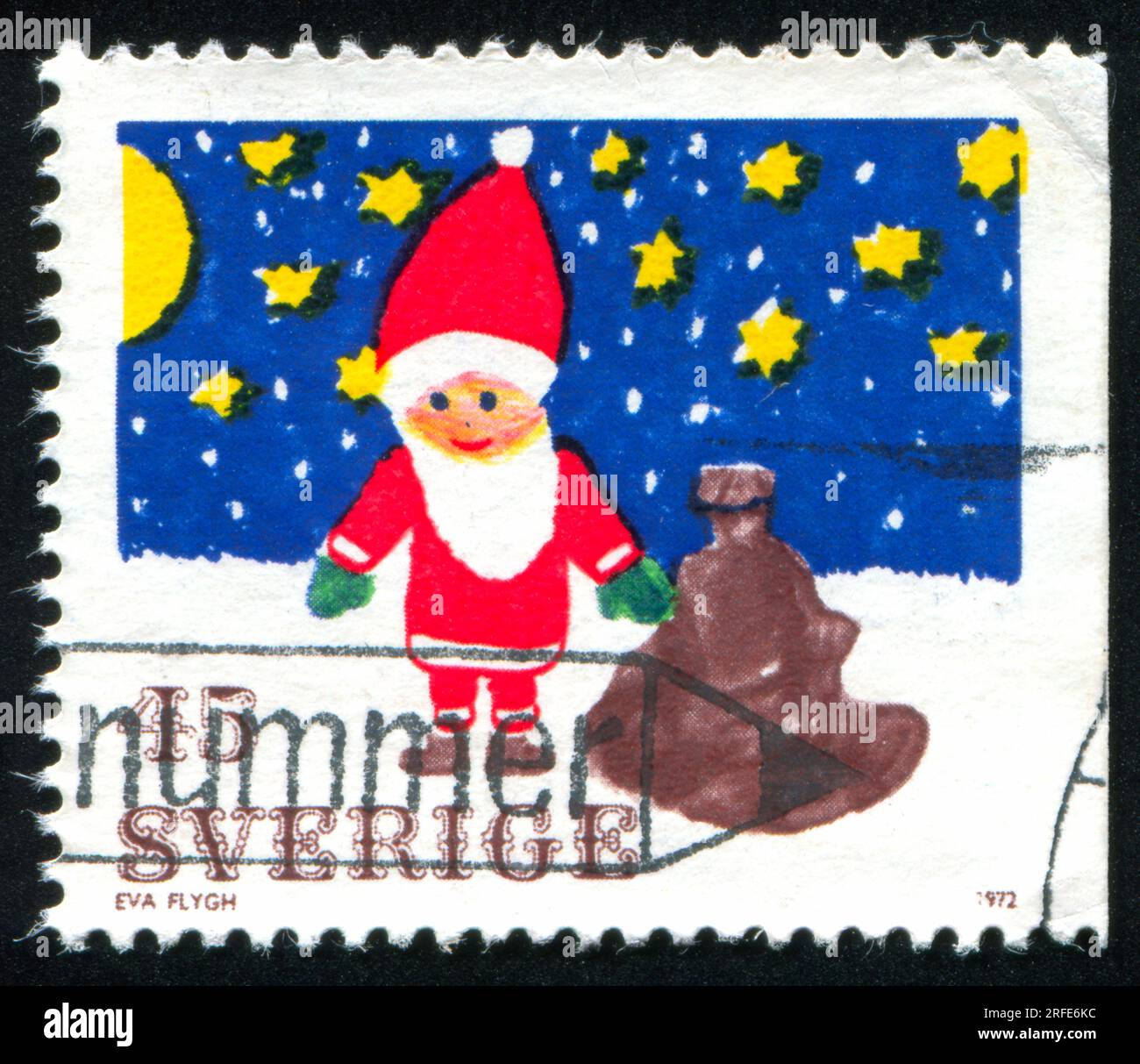 SWEDEN - CIRCA 1972: stamp printed by Sweden, shows Santa Claus, circa ...