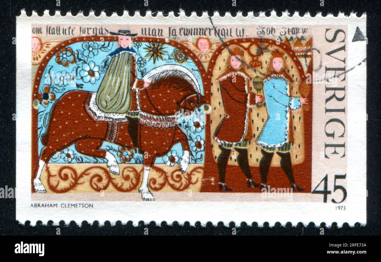 SWEDEN - CIRCA 1973: stamp printed by Sweden, shows The Three Kings ...