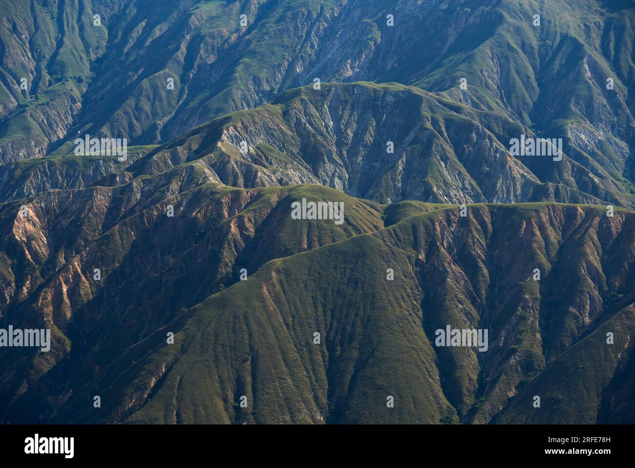Detail of the texture of the mountains in the Chicamocha Canyon ...