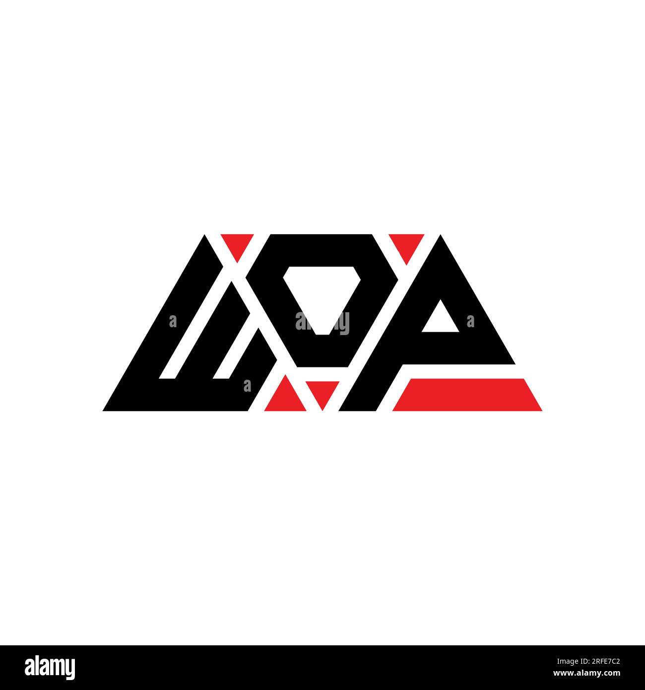 WOP triangle letter logo design with triangle shape. WOP triangle logo ...