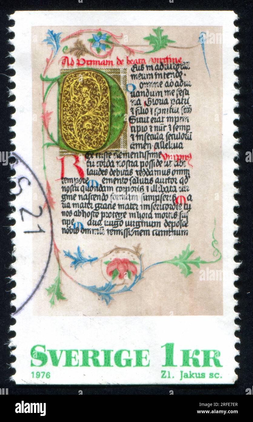 SWEDEN - CIRCA 1976: stamp printed by Sweden, shows prayer book, circa ...