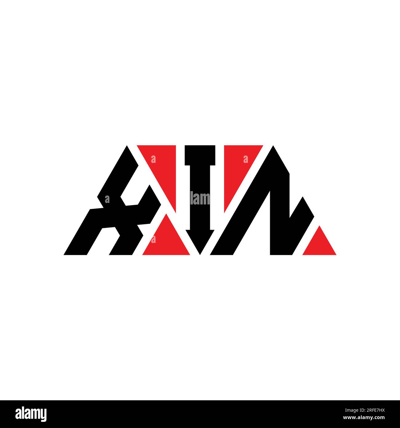 XIN triangle letter logo design with triangle shape. XIN triangle logo ...